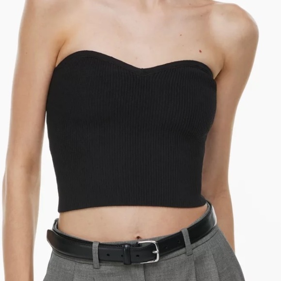 Babaton | Tops | Nwt Babaton Color Black Sculpt Knit Sweetheart Tube ...